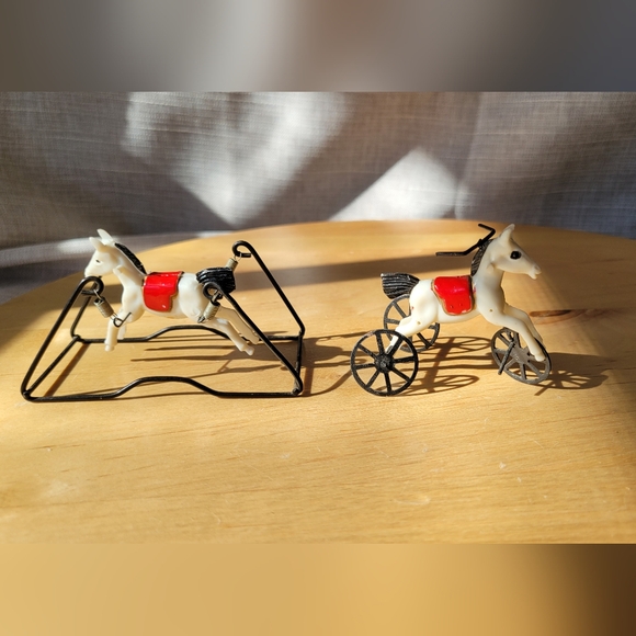 vintage-toys-vtg-miniature-lot-2-spring-rocking-horse-metal-frame